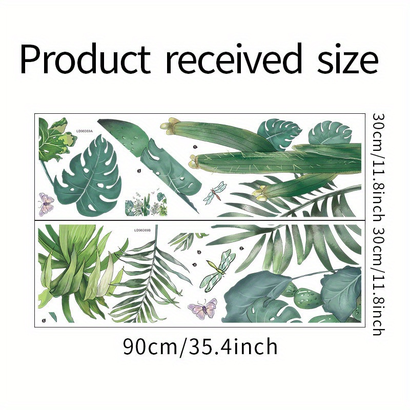 Tropical Green Plant Leaves Wall Stickers Self adhesive Wall - Temu ...