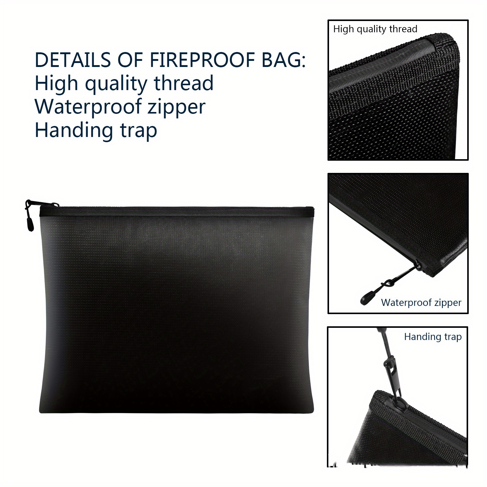 Fireproof Document Bag Double sided High Temperature - Temu