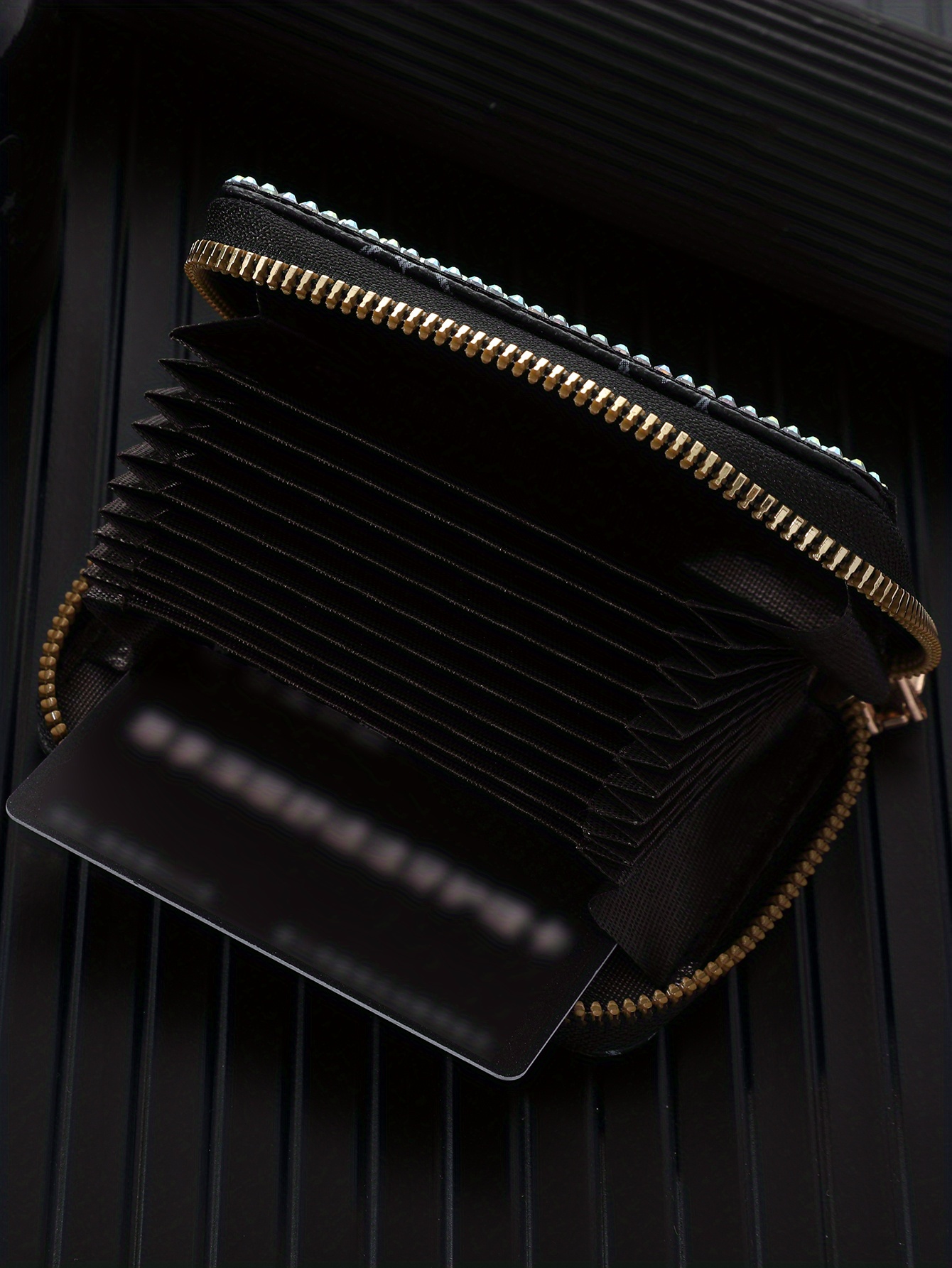 Trendy Rhinestone Decor Short Wallet Zipper Around Coin - Temu Canada