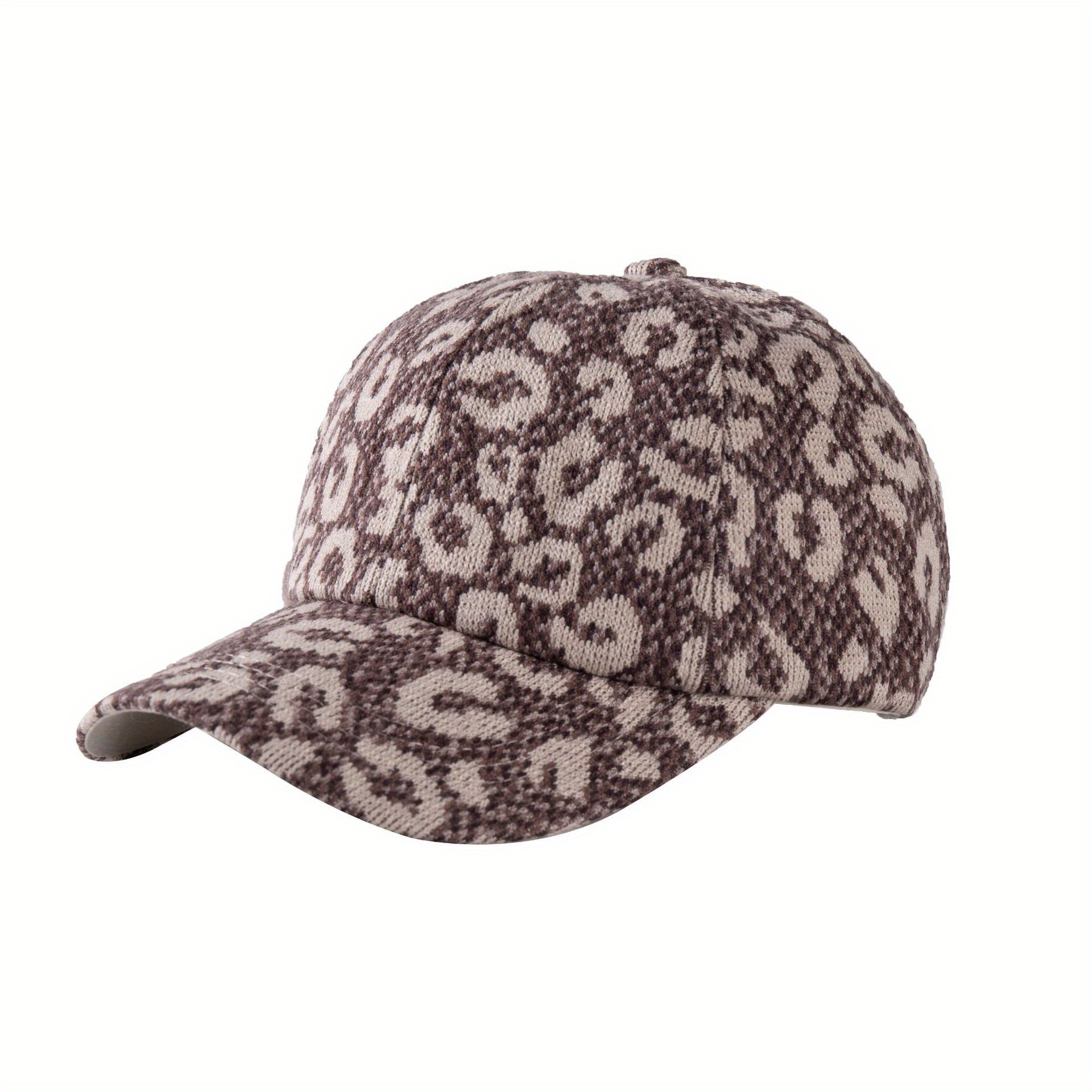 Knitted Leopard Trend Baseball Vintage Blend Dad Hat - Temu Australia