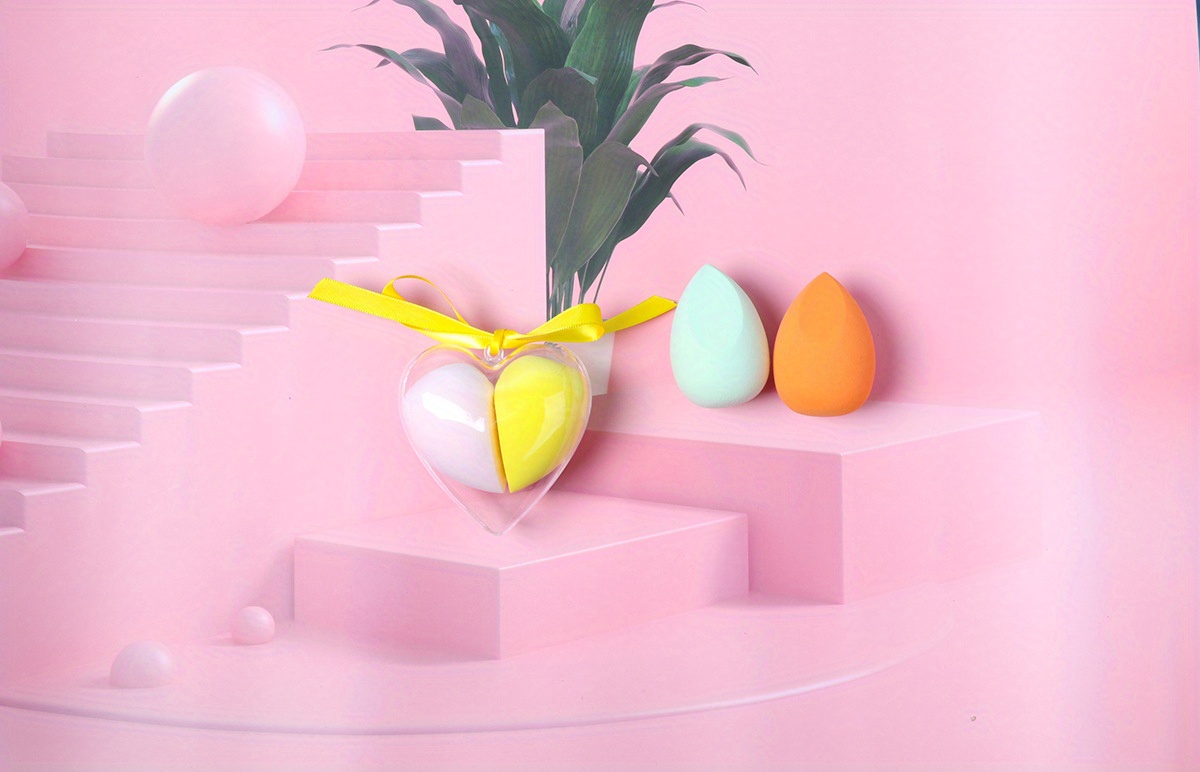 Heart Shape Makeup Sponge Set Foundation Blending Beauty - Temu United ...