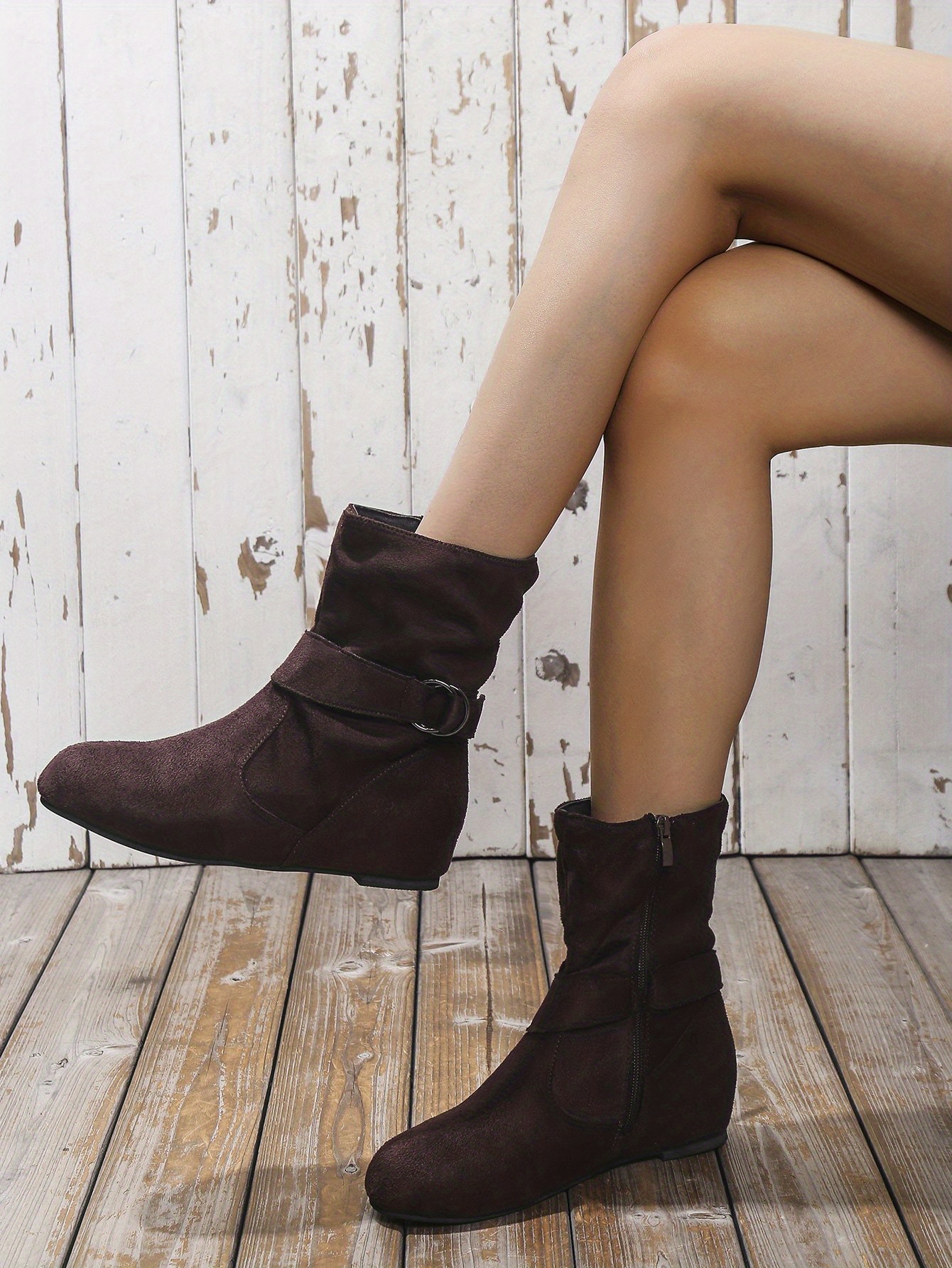Women's Bend Slouch Short Boots Zipper - Temu Canada