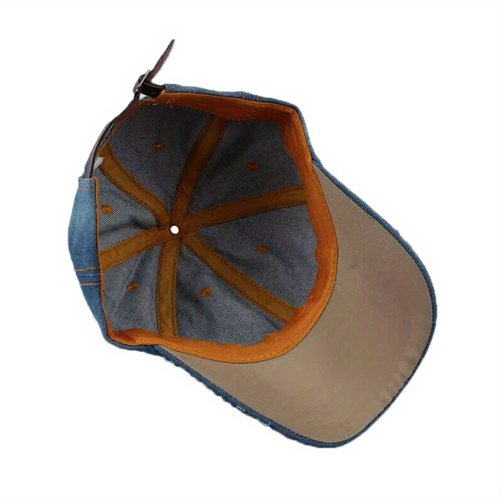 Drip Rhinestone Y2k Baseball Cap Washed Distressed Denim Dad - Temu ...