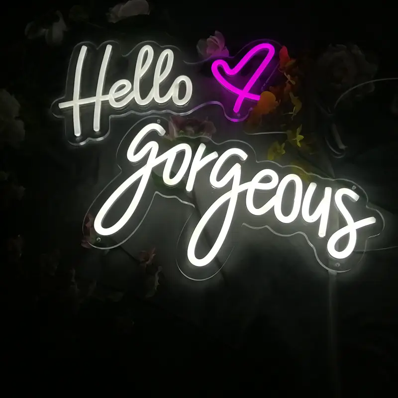 Light Special Occasion Reusable Hello Gorgeous Neon Sign Temu