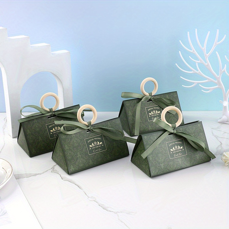 Vintage Green Triangle Candy Boxes Elegant Mini Gift Boxes - Temu