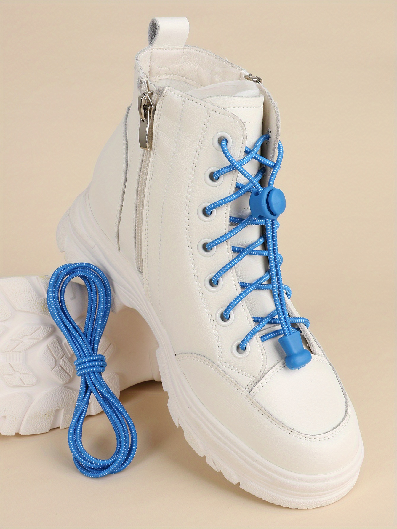 color blue shoelaces elastic cord fixer tie - Temu Norway