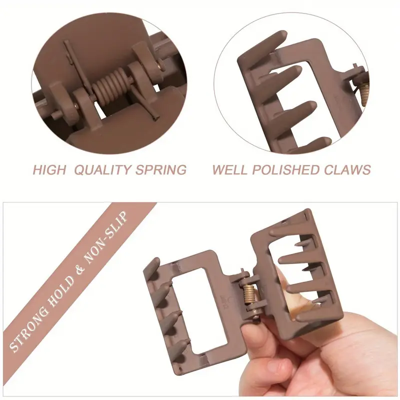 Simple Matte Hair Claw Rectangular Small Clip Thinmedium Temu