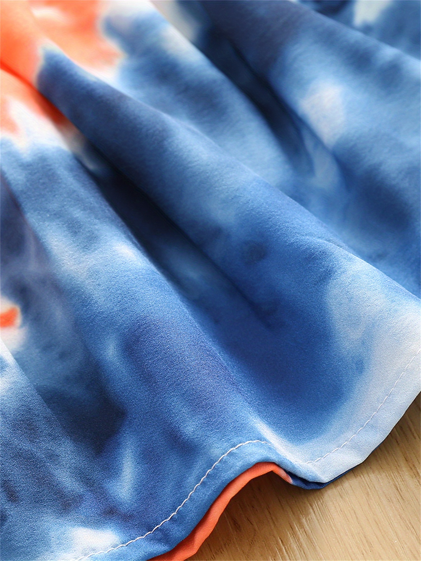 2pcs Toddler Girls Flutter Sleeve Off Shoulder Tie Dye Top Hem Ripped ...