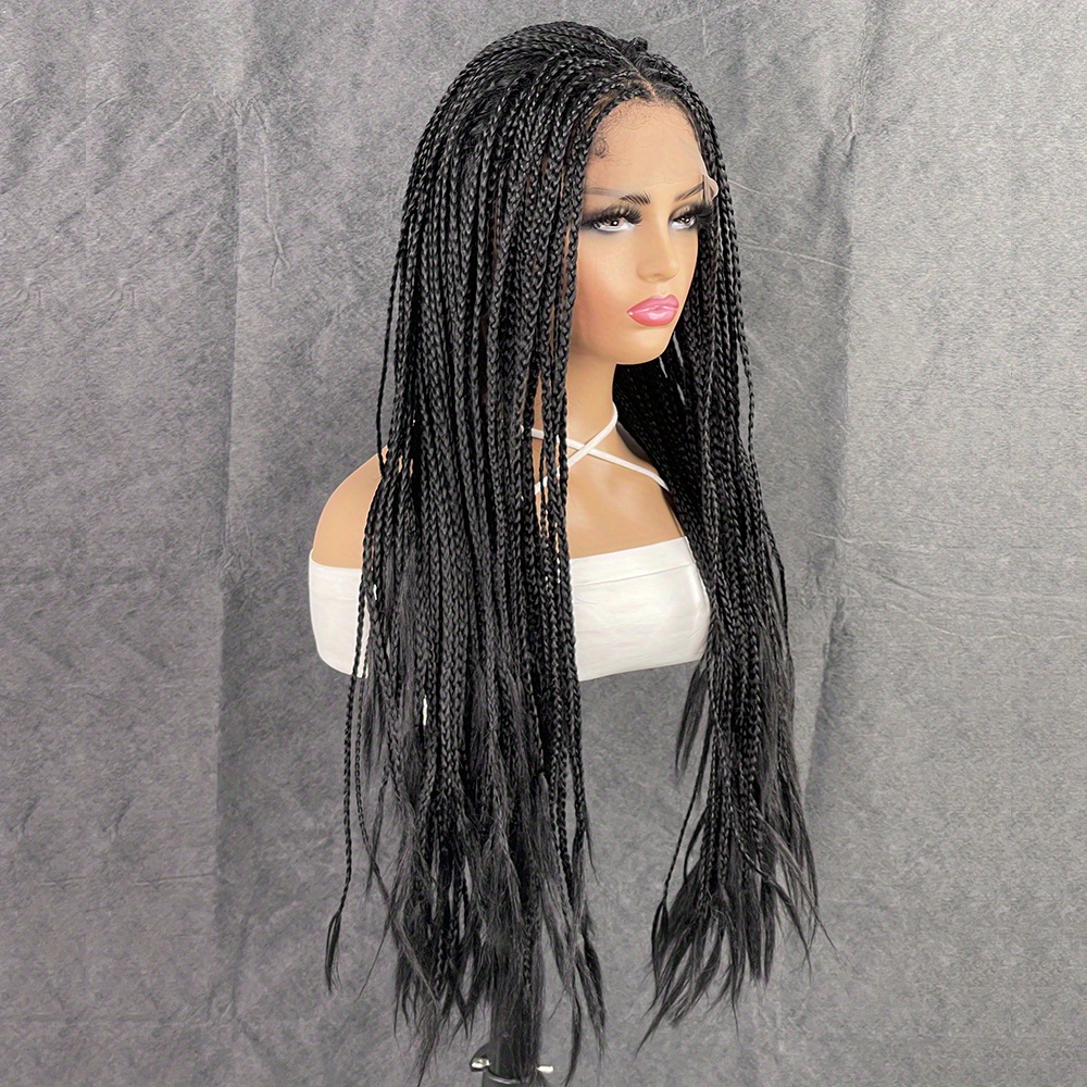 Long Braided Wigs 13 4 Lace Front Wigs For Women Synthetic Fiber Lace ...