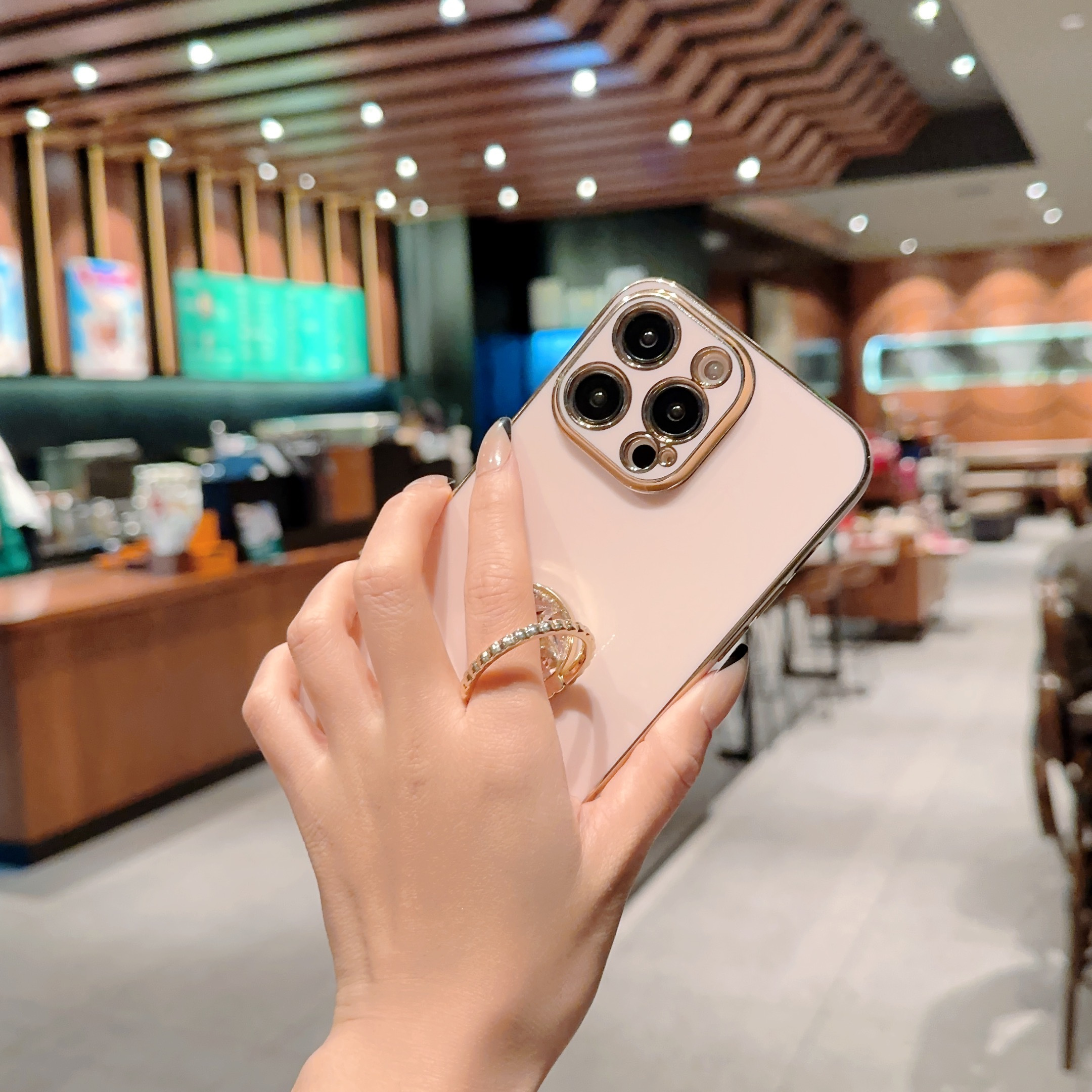 Pink Electroplating Bracket Mobile Phone Case - Temu Australia