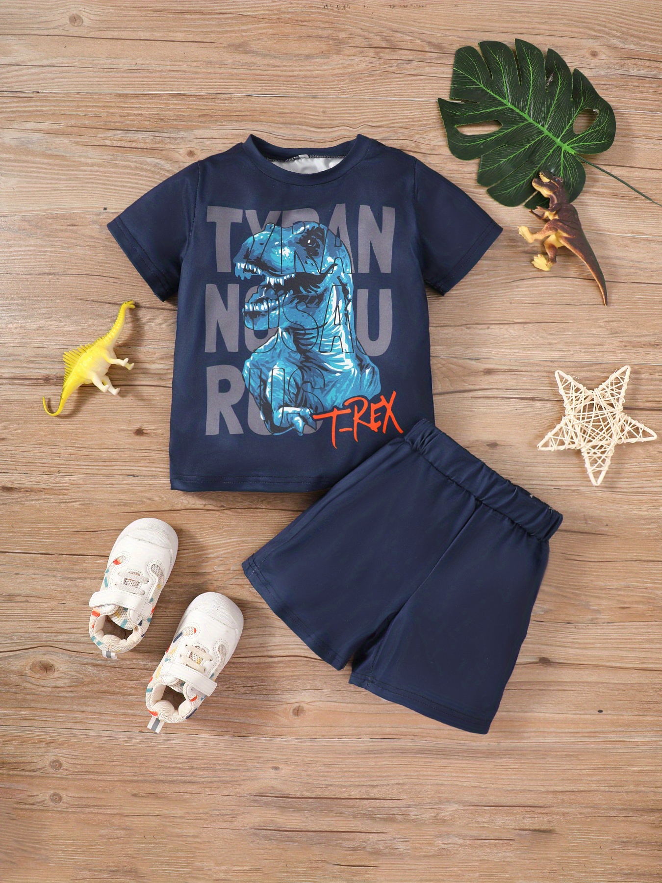 Boys Graphic Casual Outfit Round Neck T shirt - Temu Norway