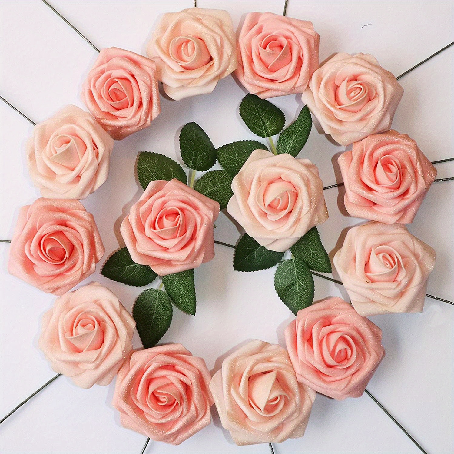 25pcs Artificial Flower Simulation Rose Flower Real Touch Rose ...