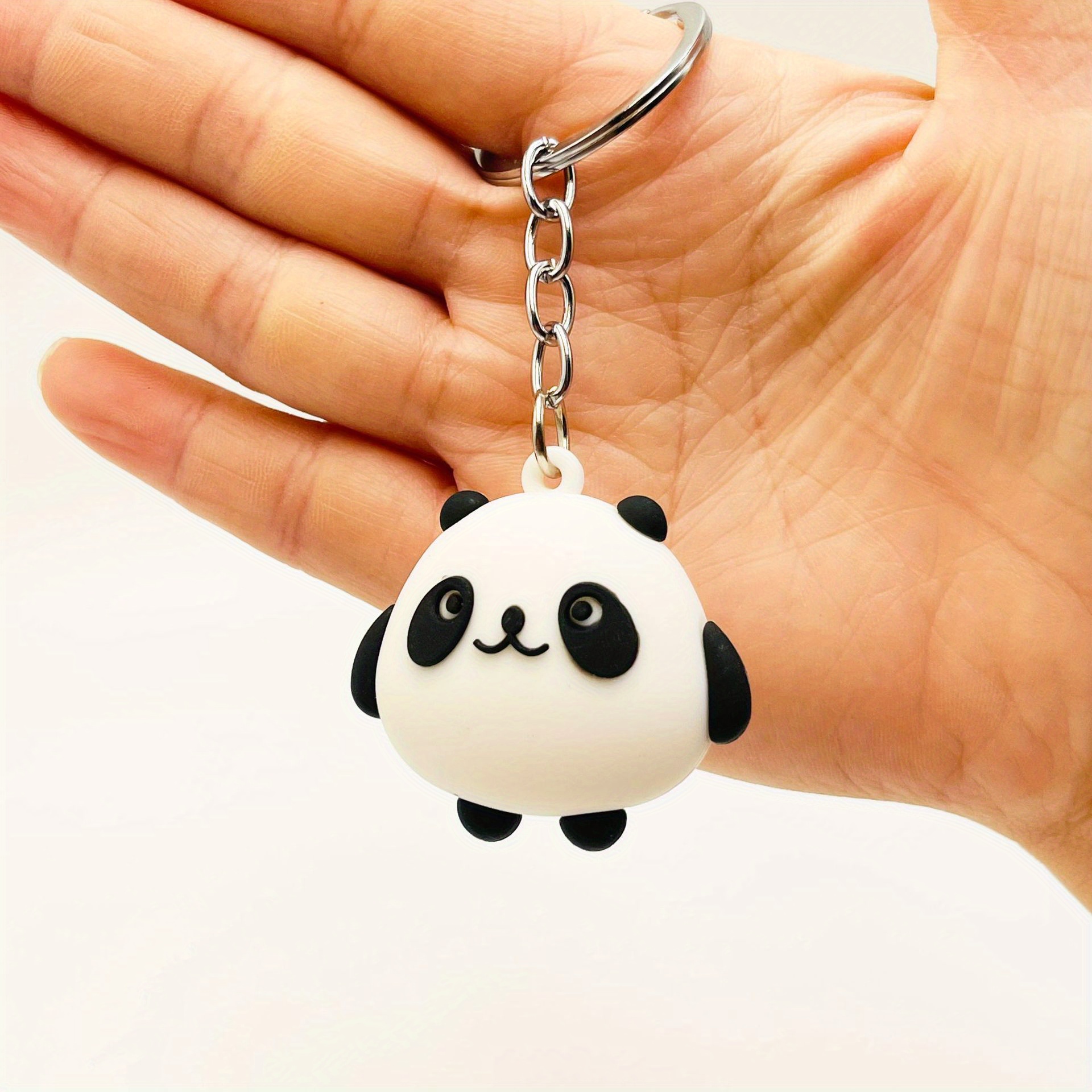 1pc Cute Q Version Cute Panda Doll Key Chain Pvc Soft Rubber - Temu New ...