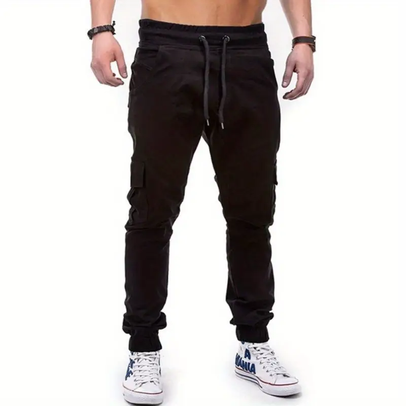 Mens Drawstring Flap Pocket Cargo Pants Trendy Jogger Pants Temu