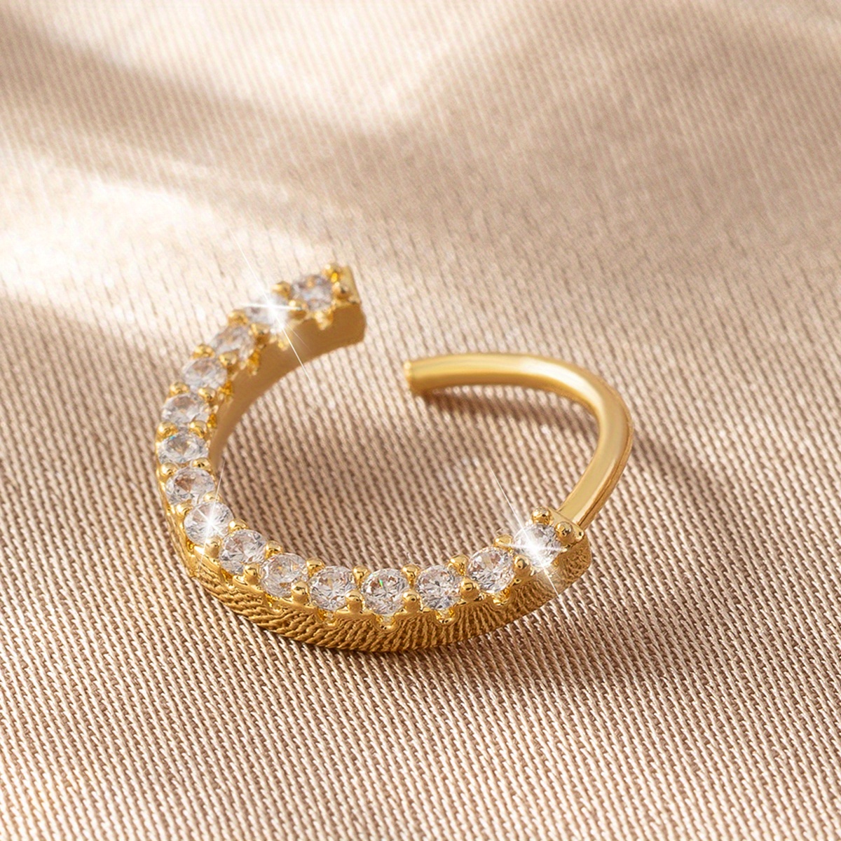 Inlaid Shiny Zircon Hoop Nose Ring Boho Style Body Piercing - Temu Norway