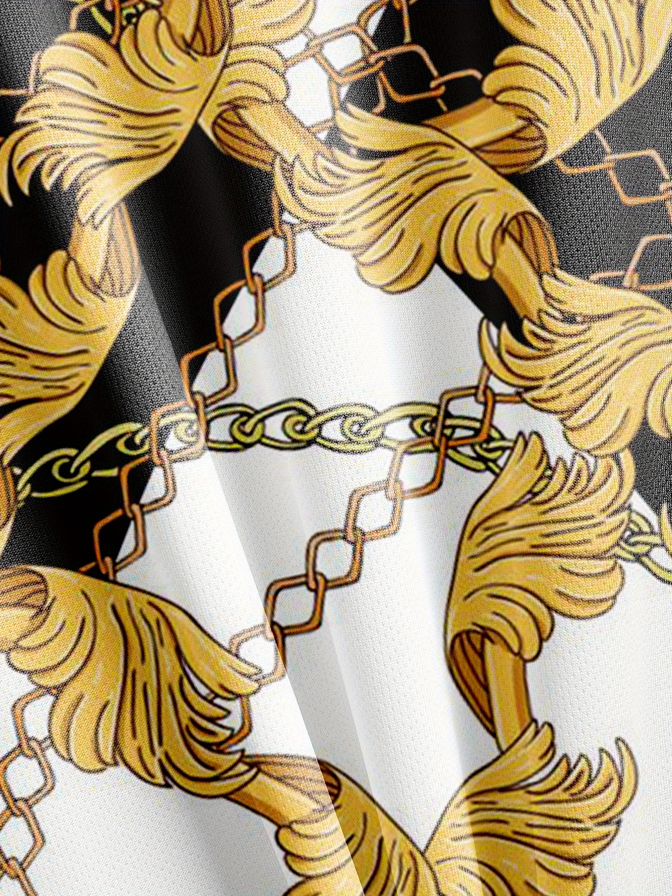 Plus Size 3d Pattern Chain Graphic Tees Male Oversized - Temu