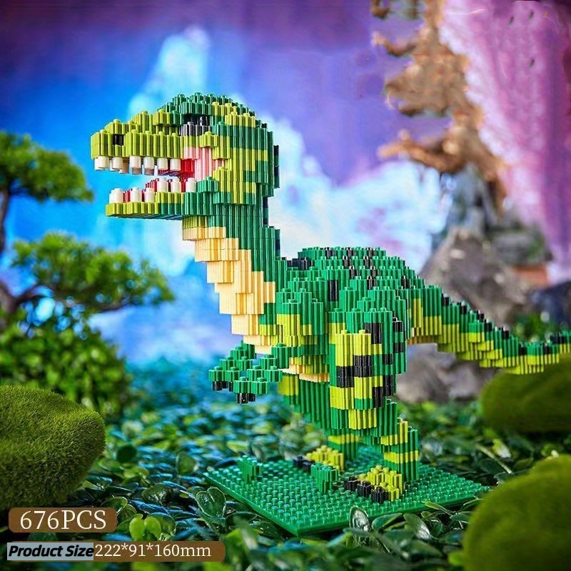 Jurassic Dinosaur Mini Building Blocks Tyrannosaurus Rex Velociraptor ...