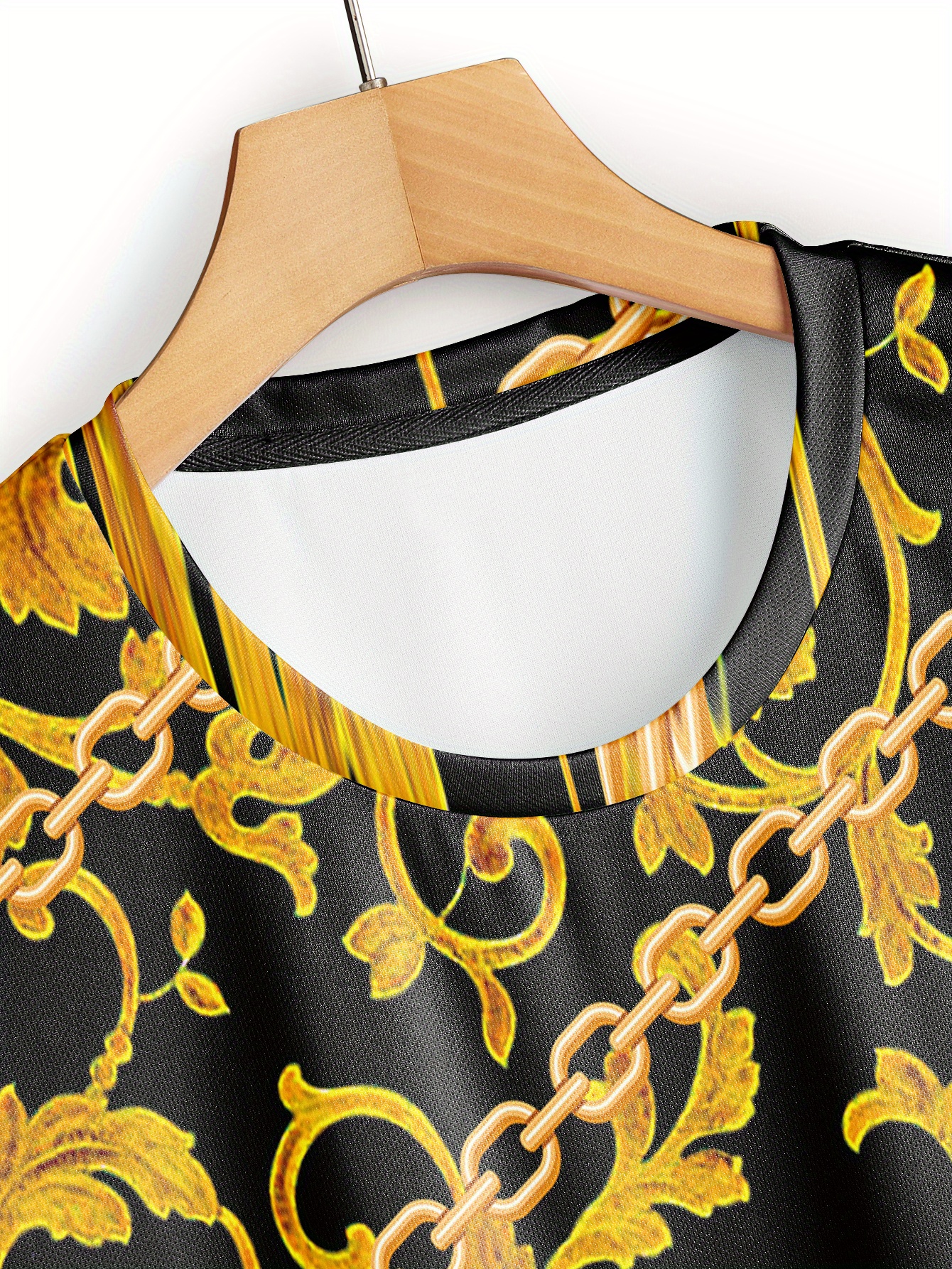 Plus Size 3d Pattern Chain Graphic Tees Male Oversized - Temu Australia