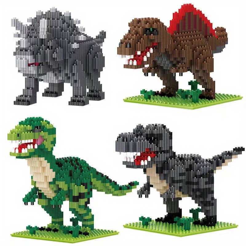 Jurassic Dinosaur Mini Building Blocks Tyrannosaurus Rex Velociraptor ...