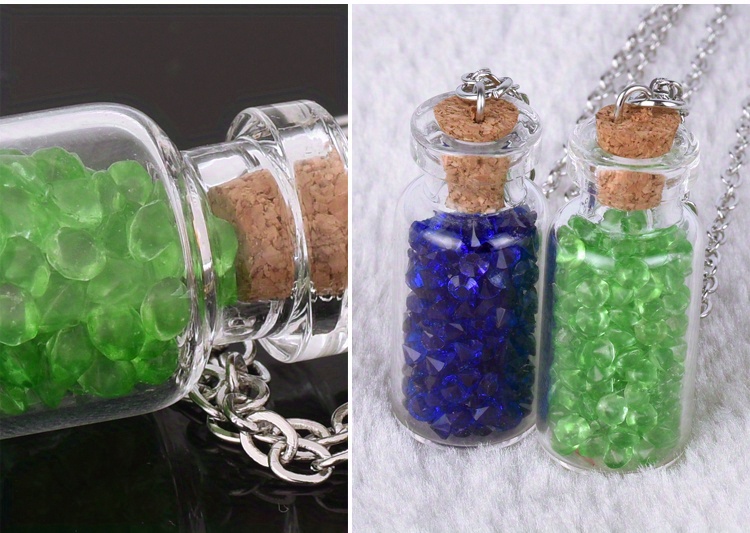Crystal Glass Wishing Bottle Pendant Colorful Drifting - Temu Australia