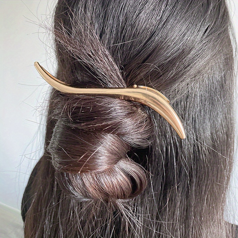 Minimalist Oversize Metal Golden Silvery Hair Clips - Temu United