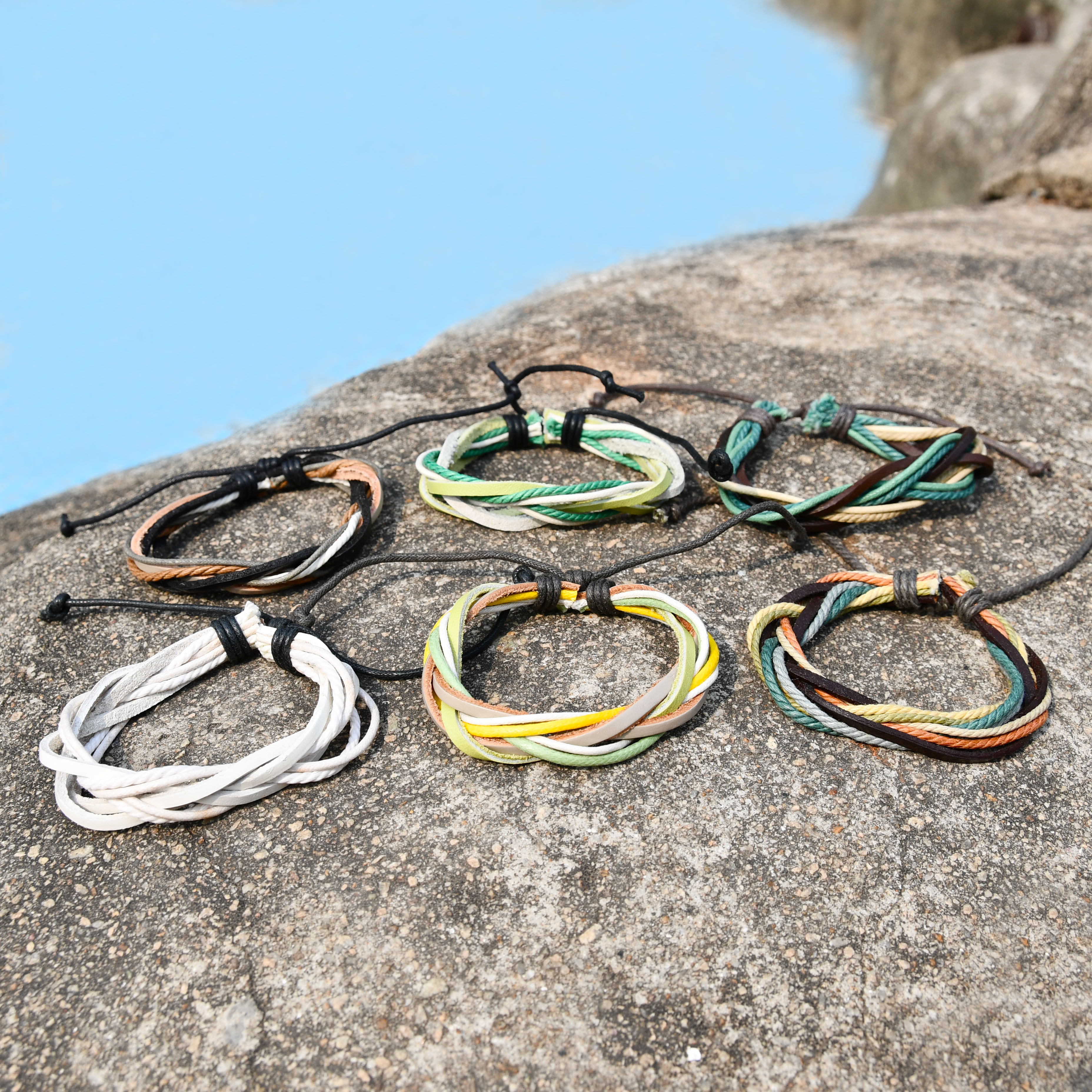 Wave Bracelet Adjustable Handmade Braided String Anklet - Temu Australia