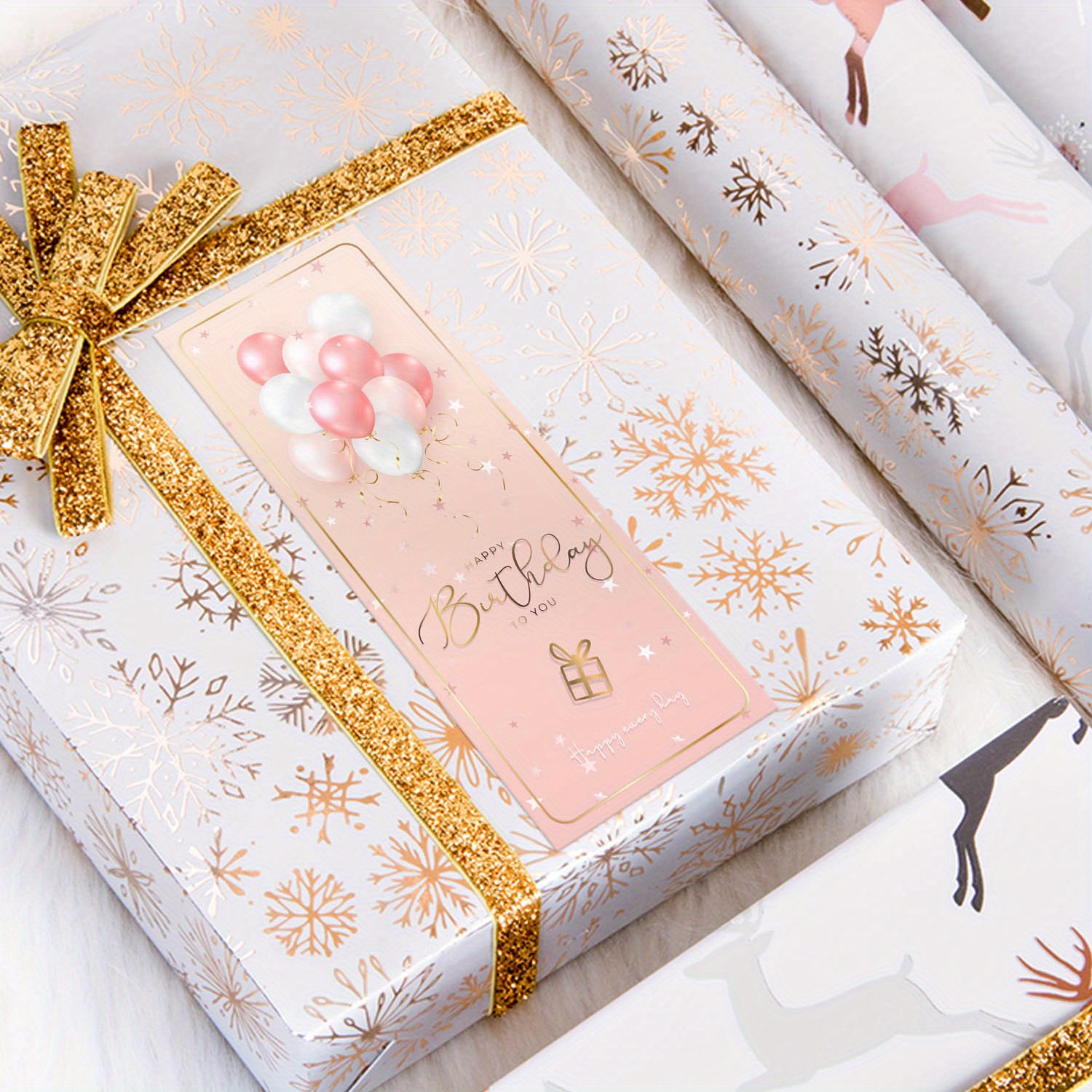 Pink Happy Birthday Stickers Rectangle Gift Box Sealing - Temu New Zealand