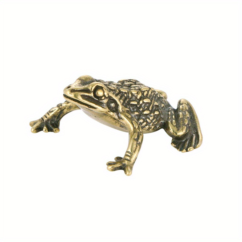 Handcrafted Brass Frog Statue Ancient Copper Color Ornament - Temu ...