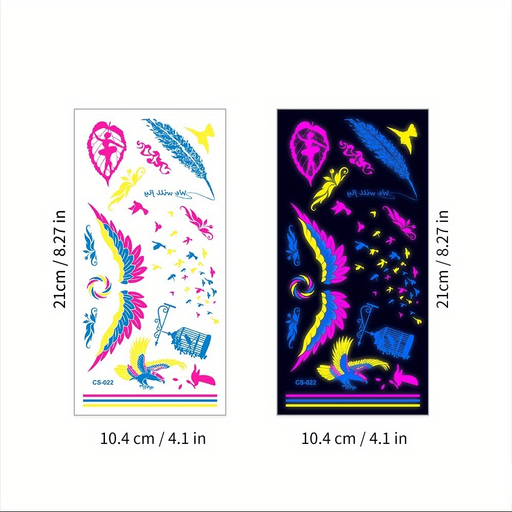 Neon Temporary Tattoos Big Flower Arm Tattoo Sticker Flower - Temu ...