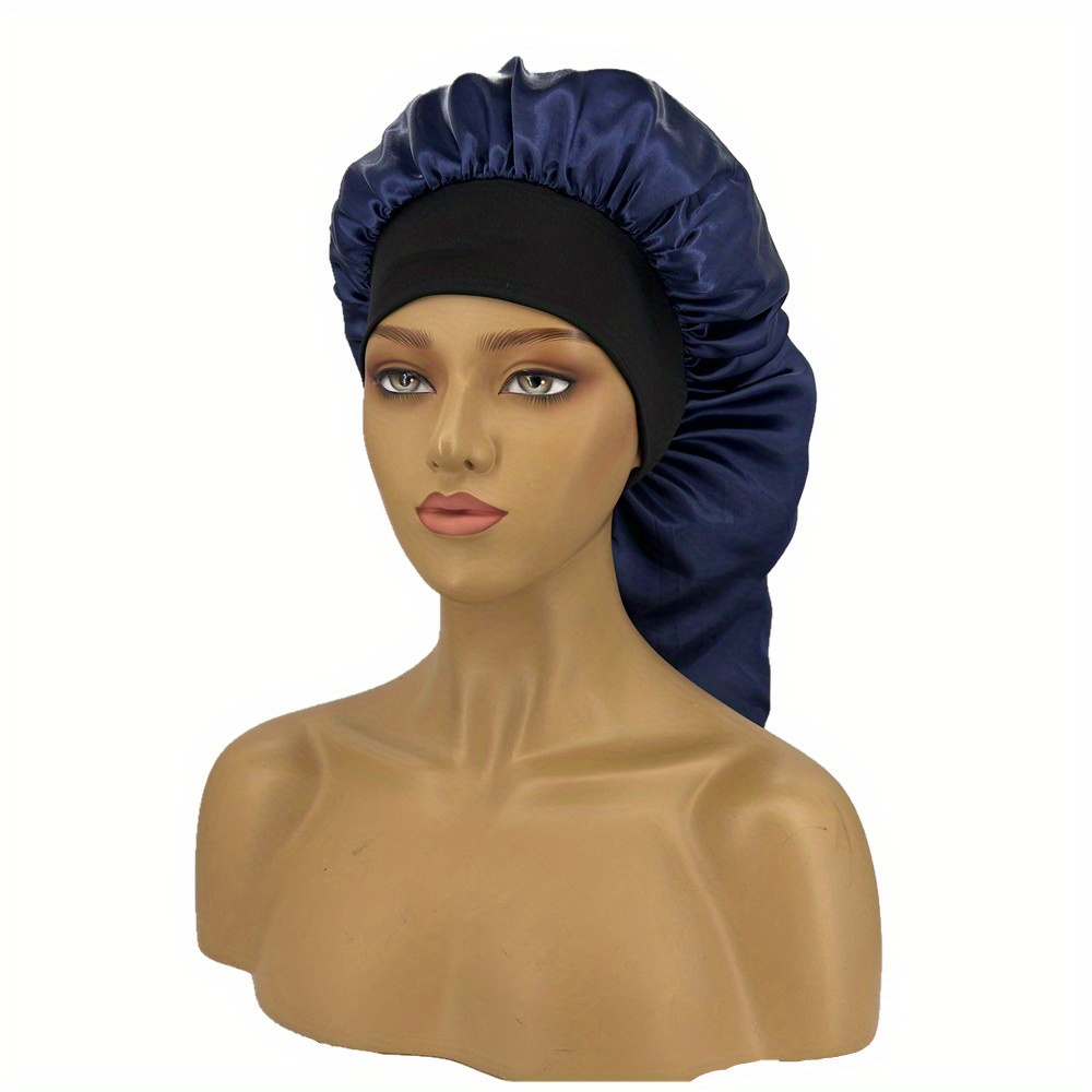 Silky Long Bonnet Sleeping Solid Color Night Cap Women Hair - Temu ...