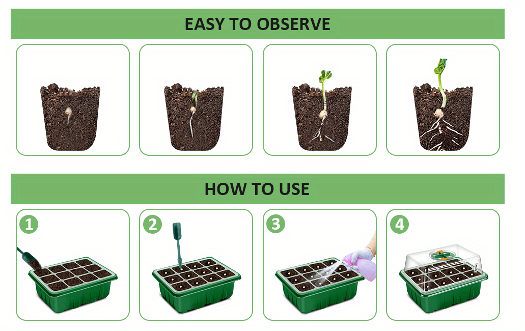 3pcs 120 Seed Starting s Kit Clear s For 10 2 - Patio, Lawn & - Temu