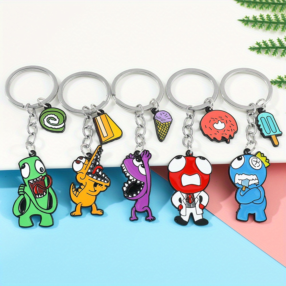 1pc rainbow keychain kawaii anime keychain cute cartoon car key chains ...