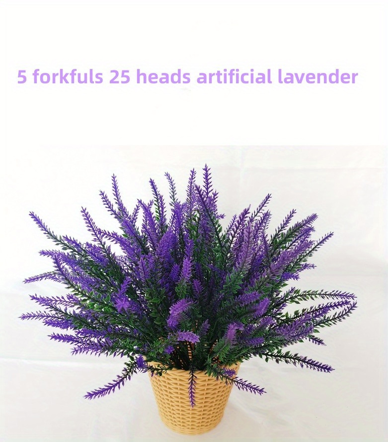 5 Forks 25 Heads Realistic Lavender Bouquet Spring Day - Temu United ...