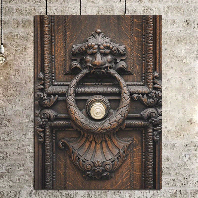 Vintage Wood Door Poster Hd Printed Retro Wall Art Home - Temu