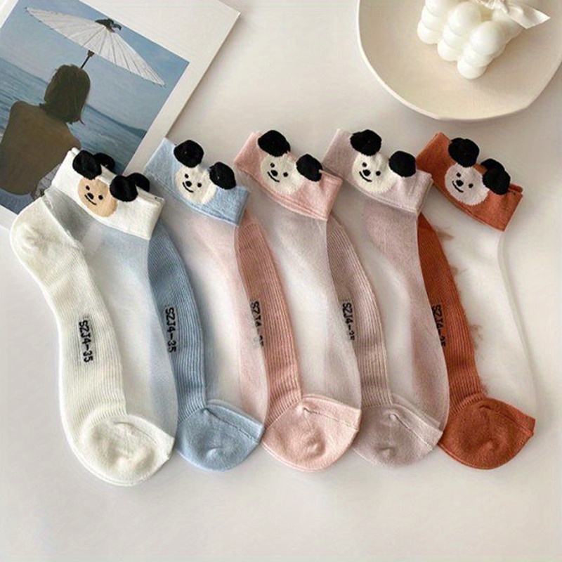 Cartoon Print Mesh Socks Comfy Cute Low Cut Ankle Socks - Temu New Zealand