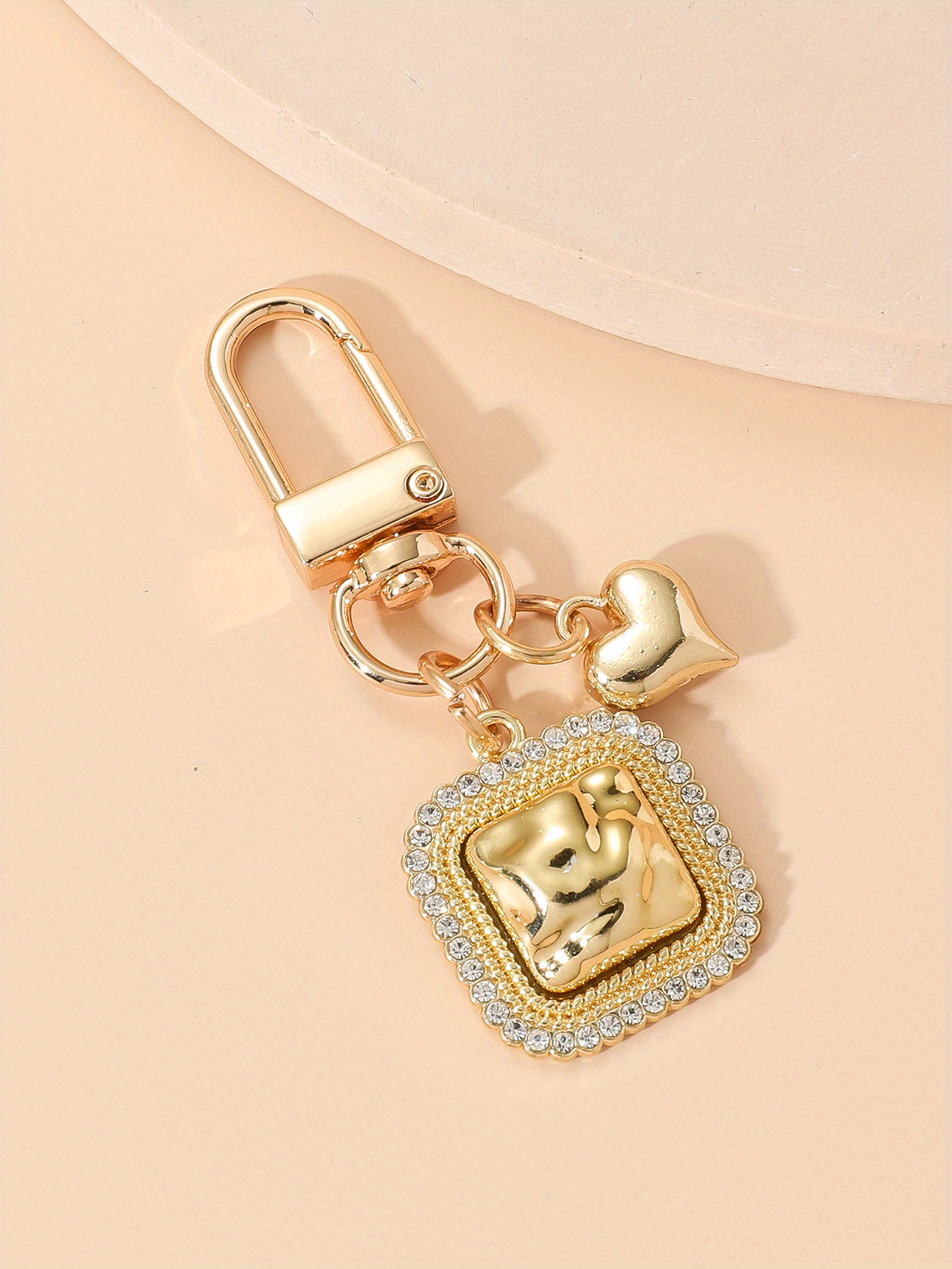 square keychain pendant heart shape key ring - Temu Australia