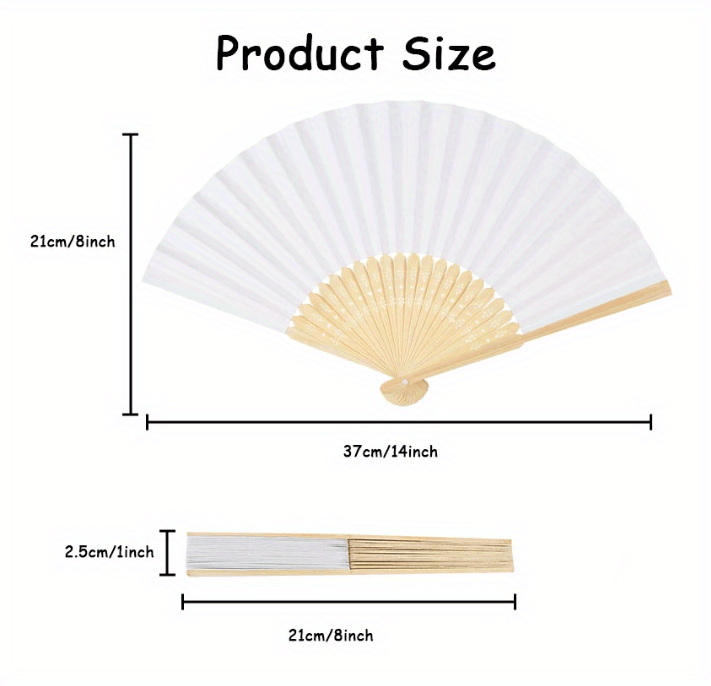 blank paper folding fan white paper fan - Temu Norway