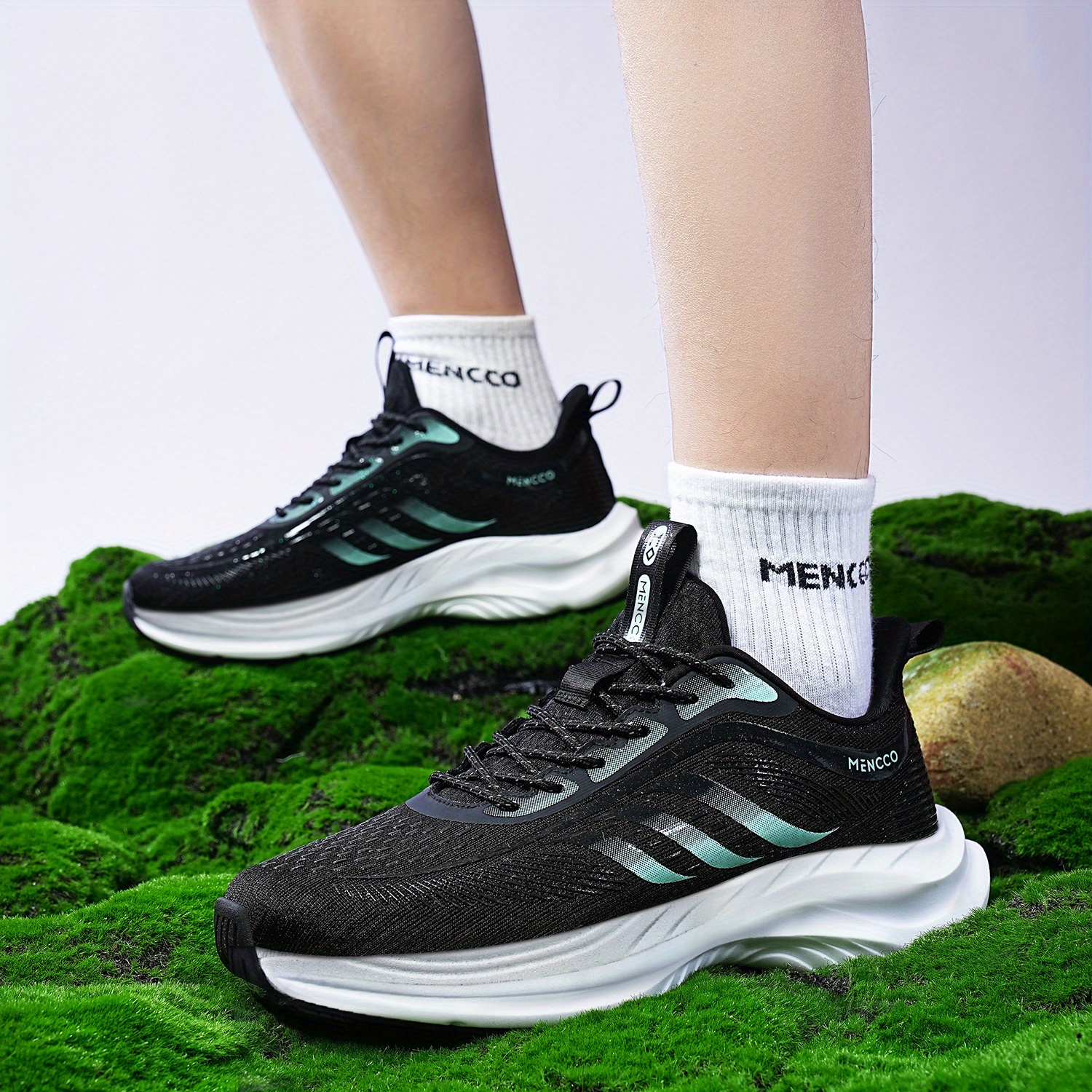 Men's Breathable Lightweight Running Shoes Outdoor Shock Absorption ...