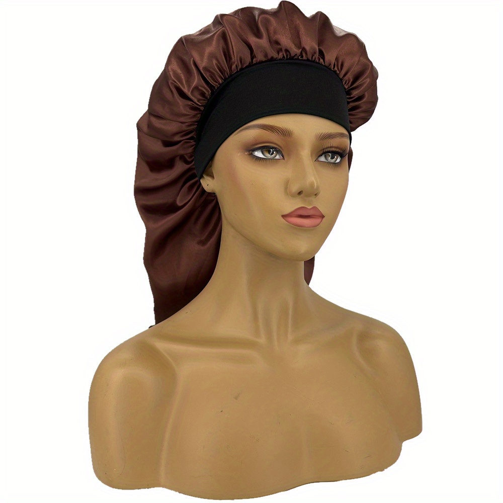 Silky Long Bonnet Sleeping Solid Color Women Hair - Temu