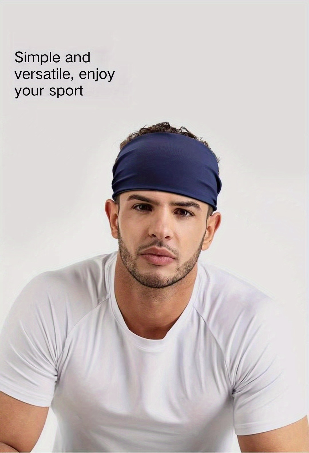 Solid Color Sweatband Female Elastic Hair Band Yoga Sports - Temu Australia
