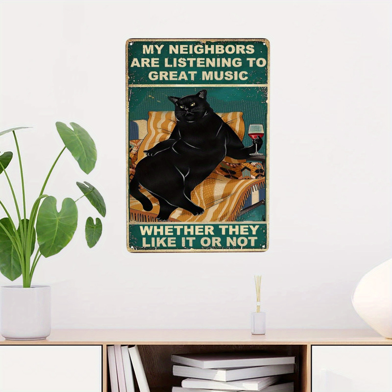 1pc Funny Man Cave Metal Sign My Neighbors Are Listening To Great Music ...