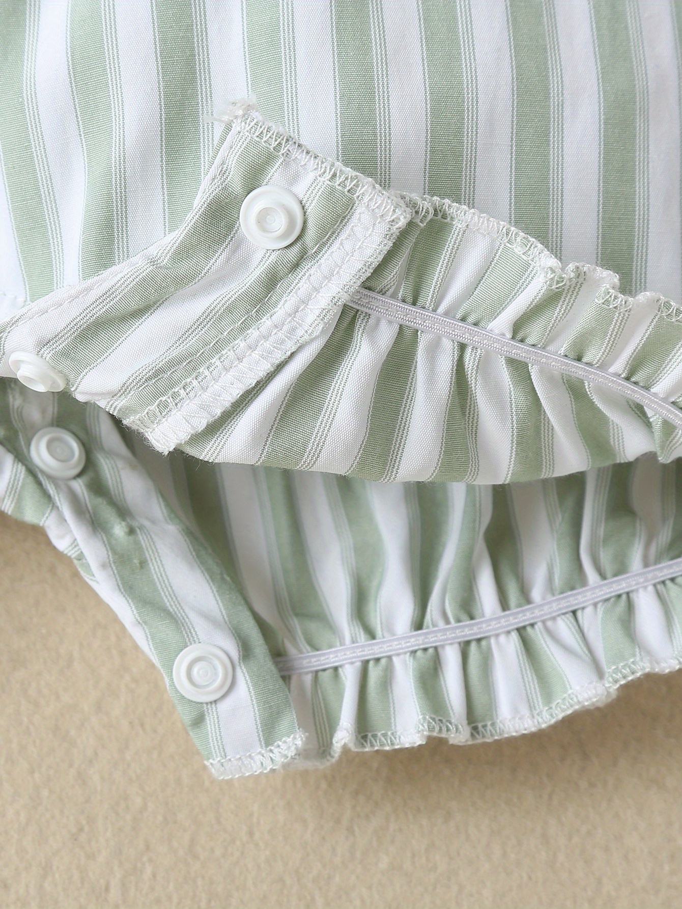 Baby Girls Casual Striped Lace Trim Sleeveless Cami Romper - Temu Norway