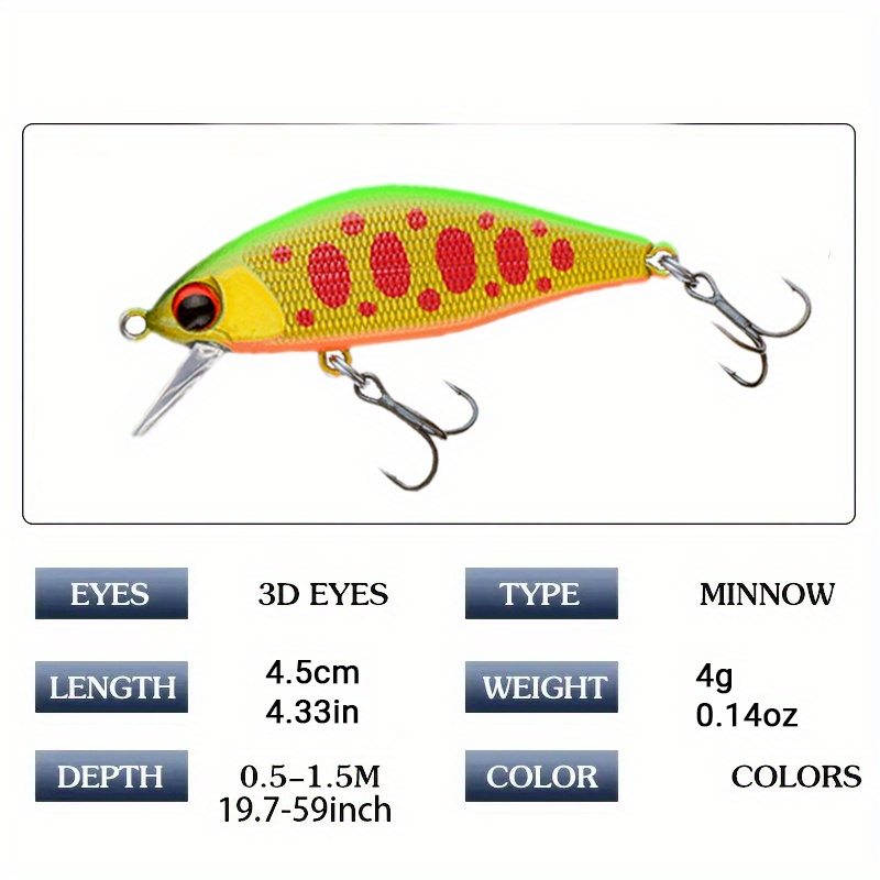 Hard Fishing Lures, Sinking Bait For Trout Pike Perch Bass Fishing ...