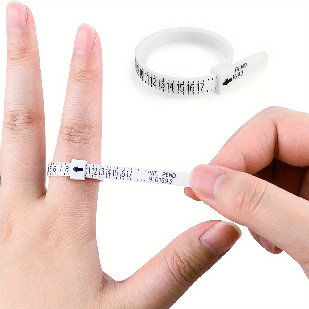 White Ring Sizer Measuring Tool Reusable Ring Size Guage - Temu Australia