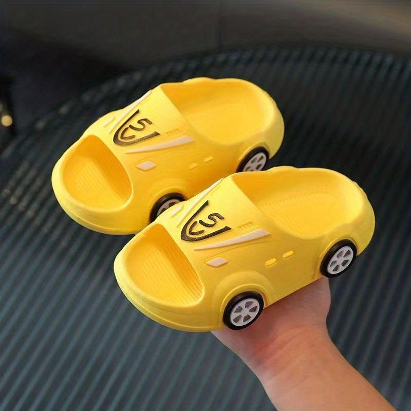 Boys Cartoon Car Lightweight Non slip Open Toe Slides - Temu United Kingdom