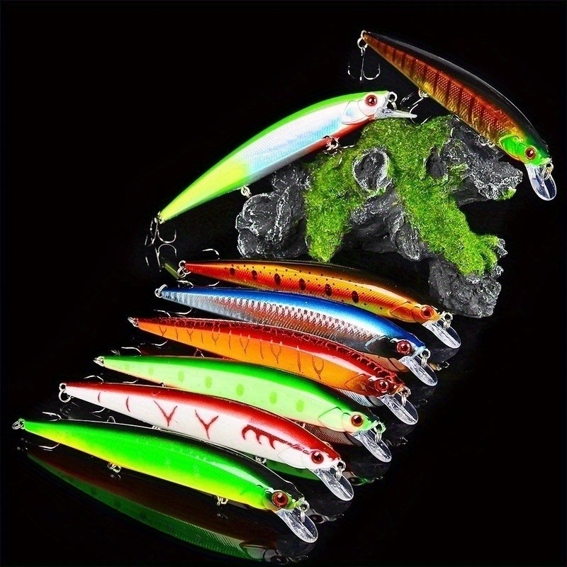 3d Bionic Minnow Fishing Lure Hard Bait 3 Hooks 3d Eyes - Temu United Kingdom