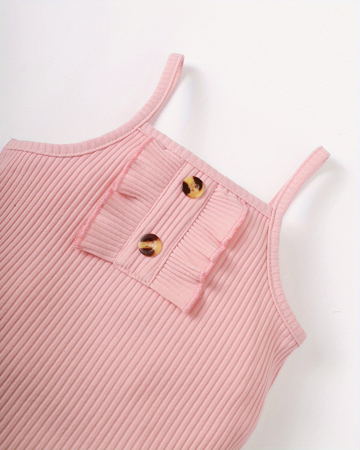 Baby Girls Casual Plain Color Ribbed Knit Camisole Top - Temu New Zealand