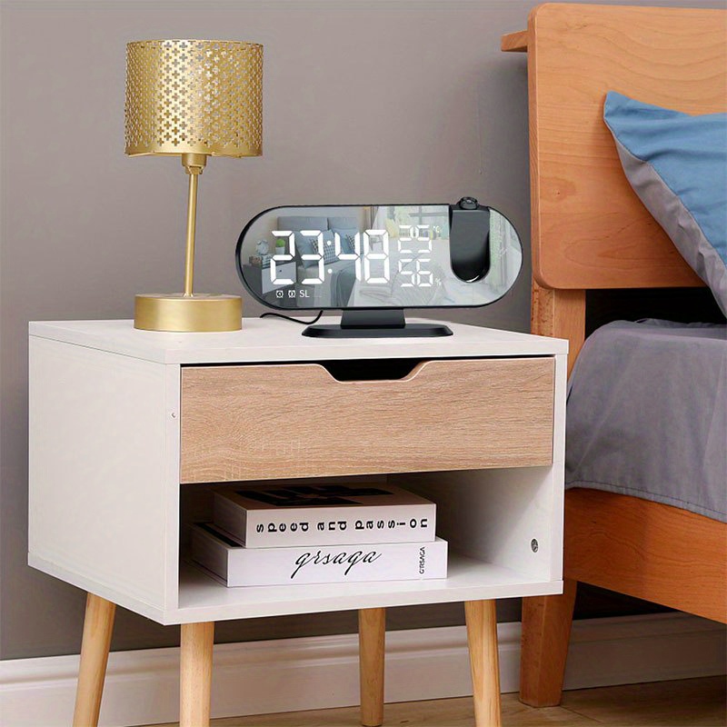 1pc luxury alarm clocks screen led projection clock desktop automatic ...