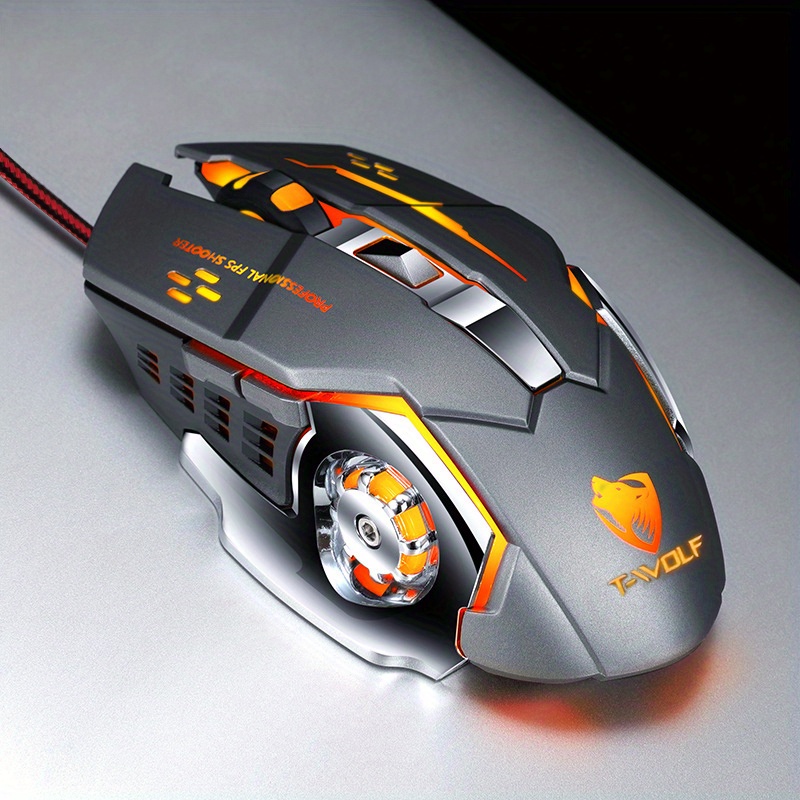 Rechargeable Gaming Mouse 6400 Dpi 7 Color Backlight 8d - Temu