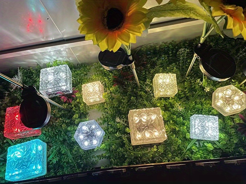 Solar Ice Tile Lights Stake Landscape Lighting Balcony - Temu